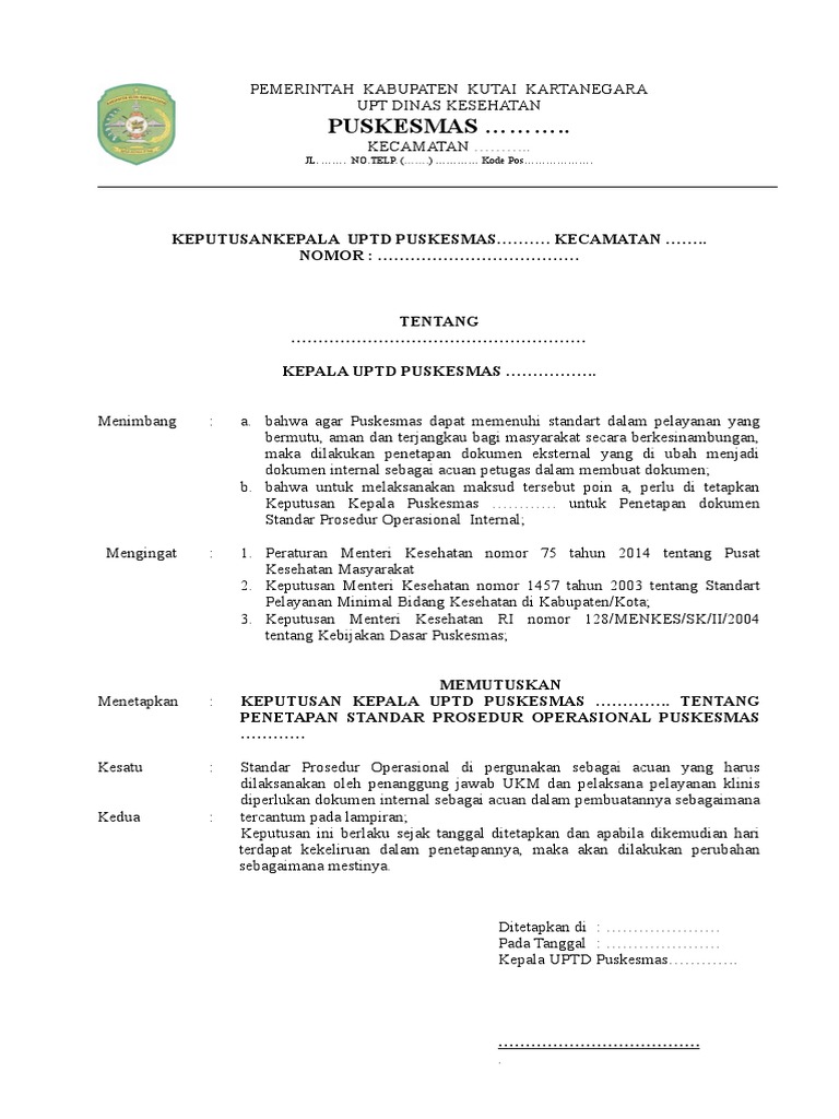 Contoh SPO Dan SK Penetapan Spo | PDF