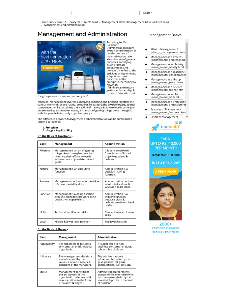 Functions of Management - Planning, Organizing, Staffing, Directing and ...