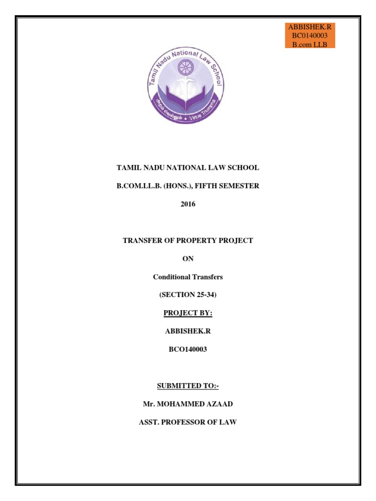 Conditional Transfers TOPA BC01400003 | PDF | Precedent | Property