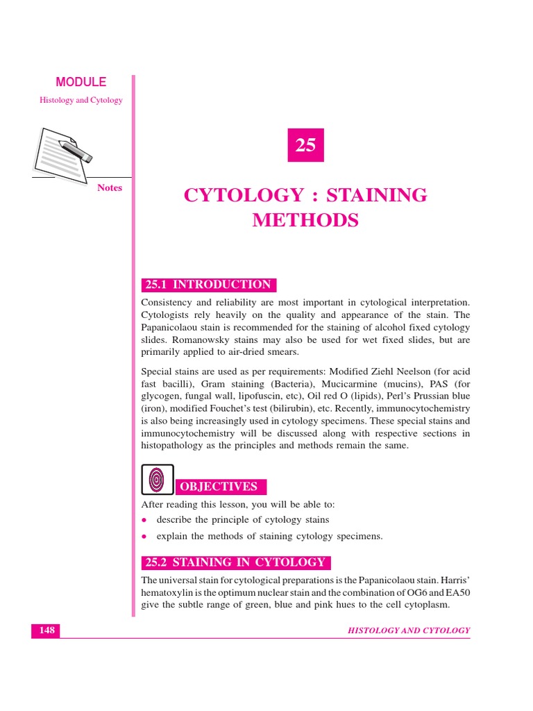 Cytology Staining Methods PDF | PDF | Staining | Histology
