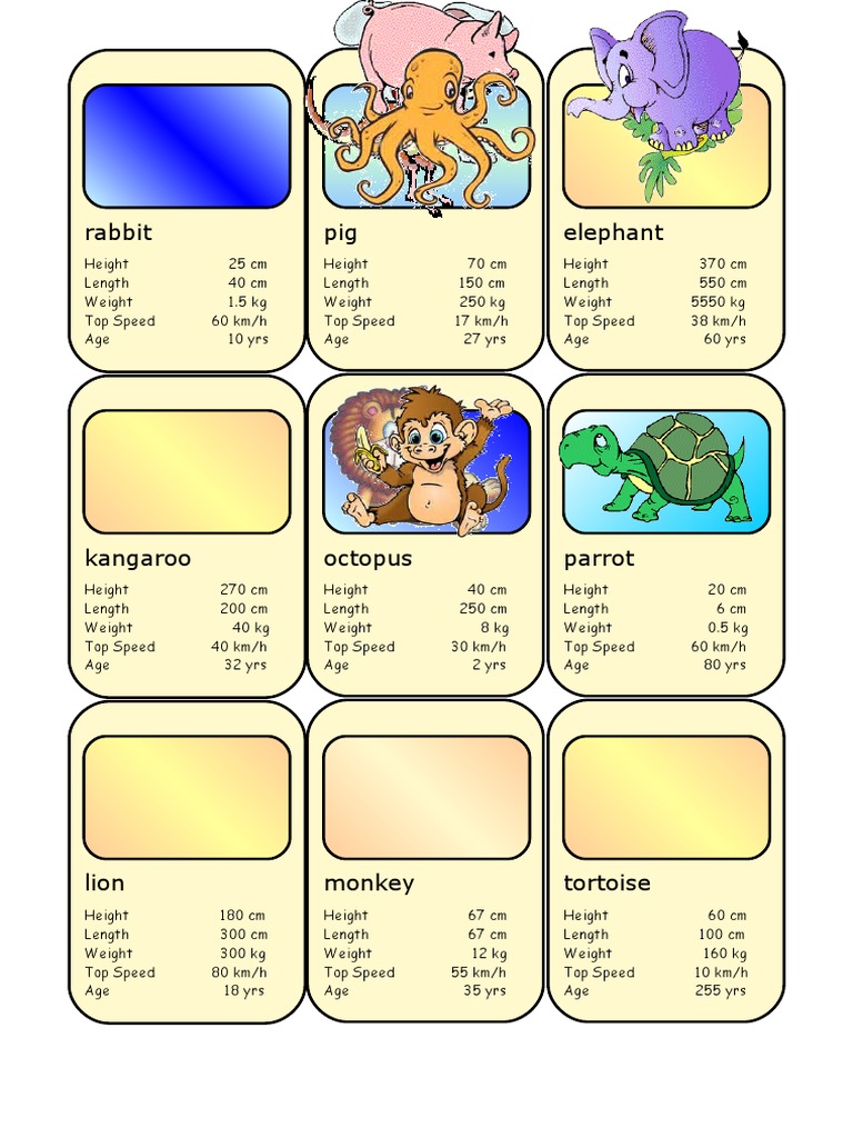 Animal Size and Speed Comparison | PDF
