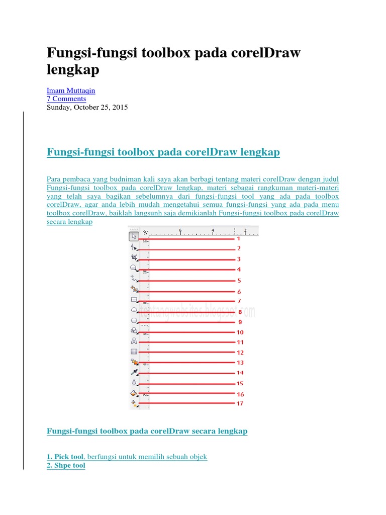 Fungsi Toolbox CorelDraw Lengkap | PDF