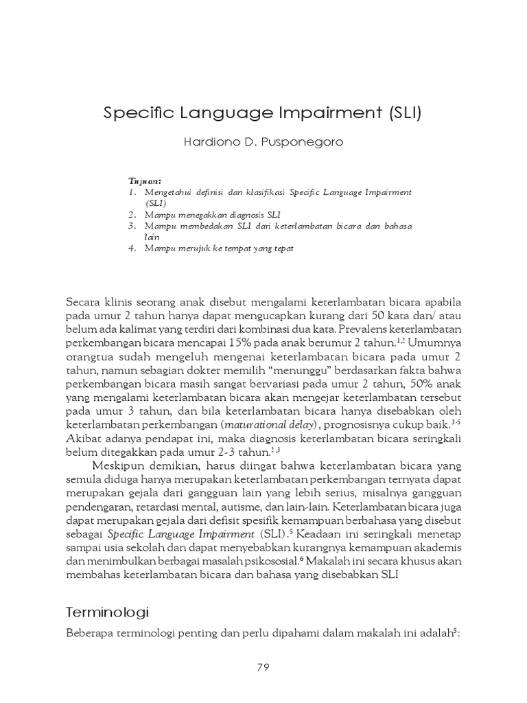 Specific Language Impairments | PDF