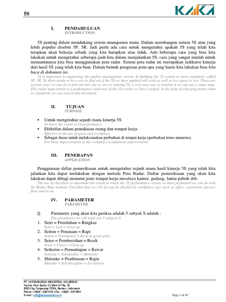 Panduan Penerapan 5S di Tempat Kerja | PDF