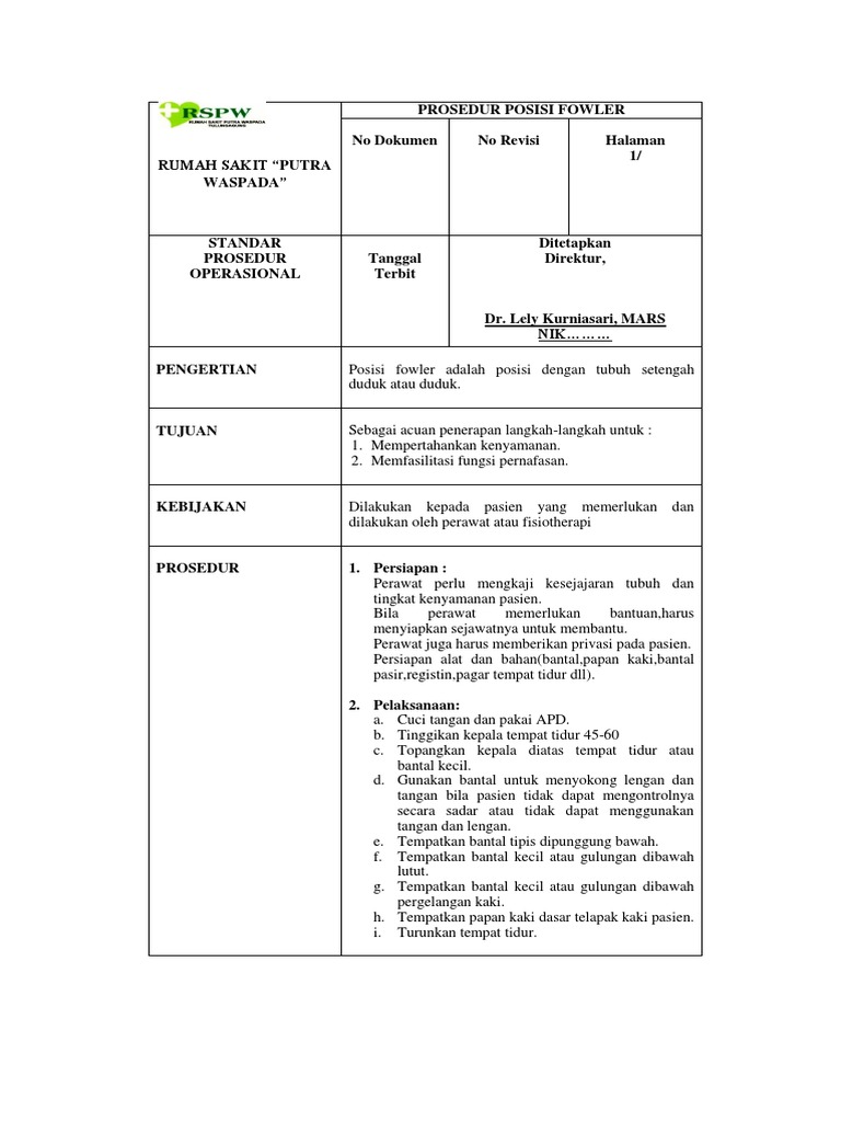 Sop Posisi Fowler | PDF