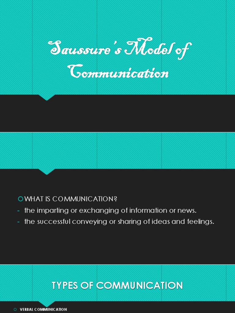 Saussures Model of Communication 2.... | PDF | Communication ...