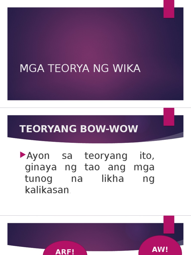 Mga Teorya NG Wika | PDF