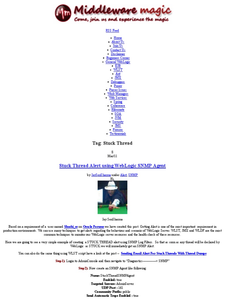 Stuck Thread 253 Middleware Magic PDF | PDF | Email | Enterprise Java Beans Stuck Thread 253 Middleware Magic PDF | PDF | Email | Enterprise Java Beans