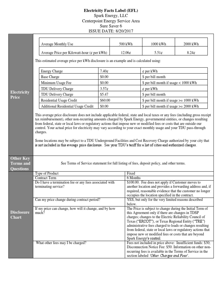 Electricity Facts Label | PDF | Economies | Energy (General)