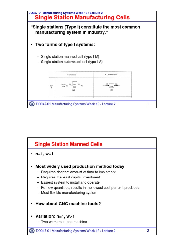 Single Station Manufacturing Cells | PDF | Automation | Economic Sectors