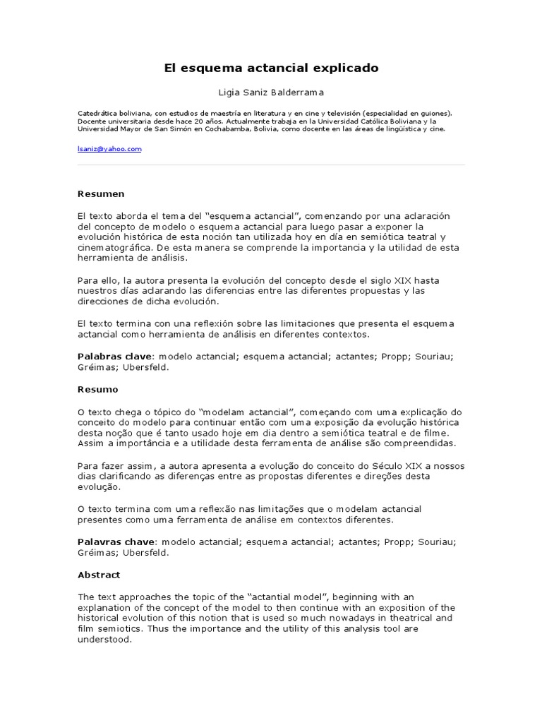 El Esquema Actancial Explicado | PDF | Cognição | Ciência cognitiva