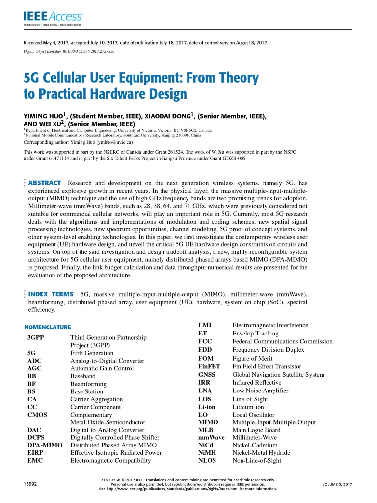 5G User Equipment | PDF | Ieee 802.11 | Mimo