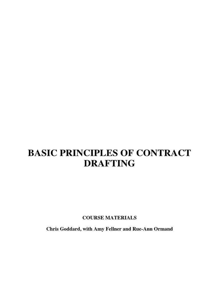 Drafting A Contract PDF | PDF
