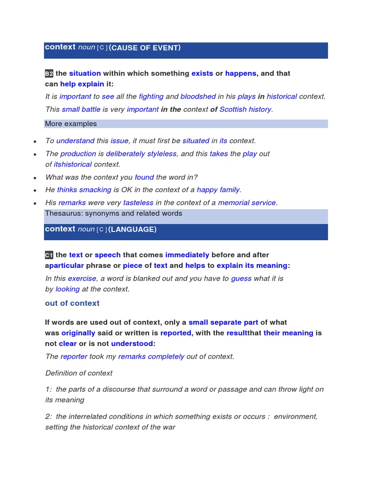 Context | Download Free PDF | Word | Noun