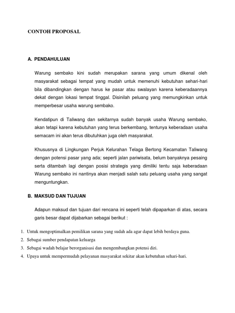 Contoh Proposal Sembako Ago | PDF