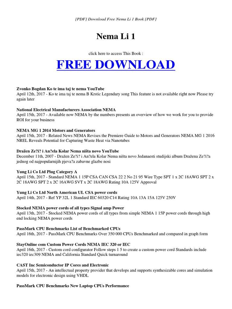 Nema Li 1 Pdf Central Processing Unit Electronics