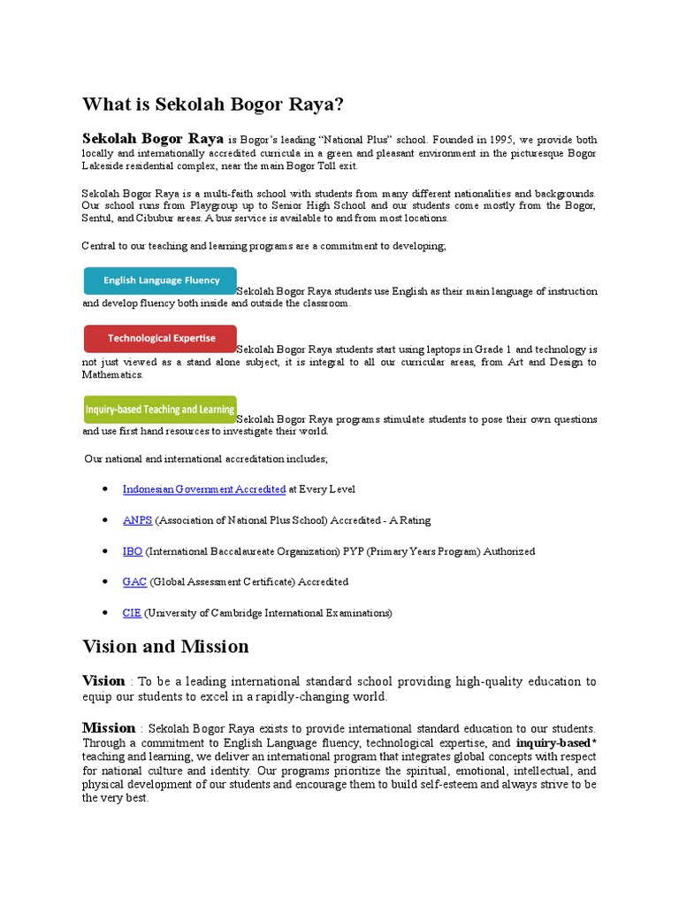 Bogor Raya | PDF | Schools | Educational Institutions