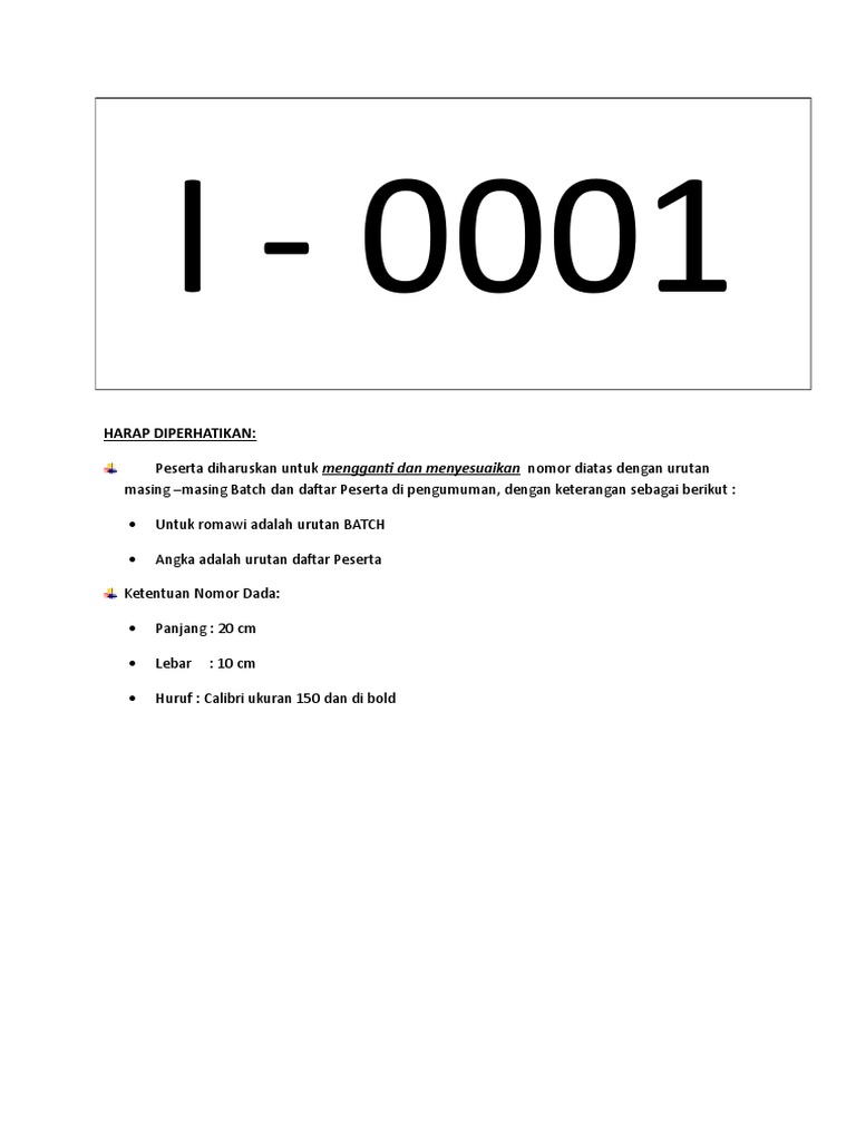 Format Nomor Dada | PDF