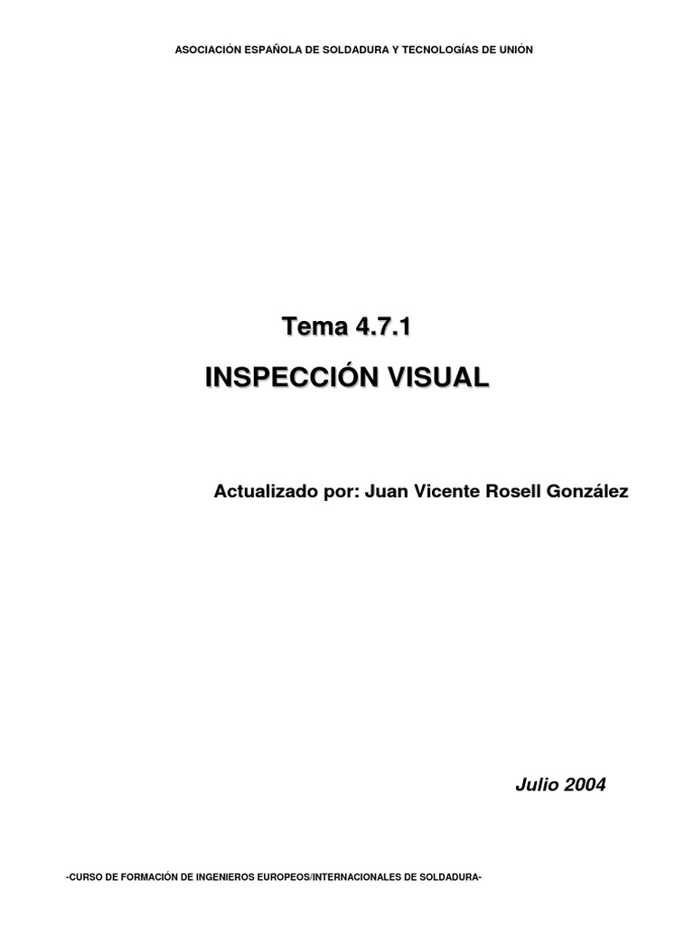 Inspección Visual de Soldadura | PDF | Endoscopia | Soldadura