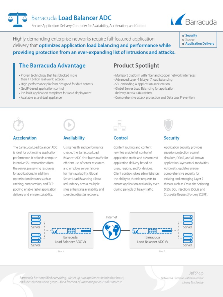 Barracuda Load Balancer ADC DS US | PDF | Load Balancing (Computing) | Transport Layer Security
