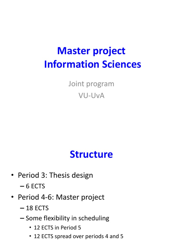 Master Project Information Sciences: Joint Program Vu-Uva | PDF | Thesis | Computer Science