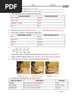 Grade 4: Activity Packet | PDF | Light | Sound