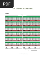 TABLE TENNIS Score Sheet | PDF