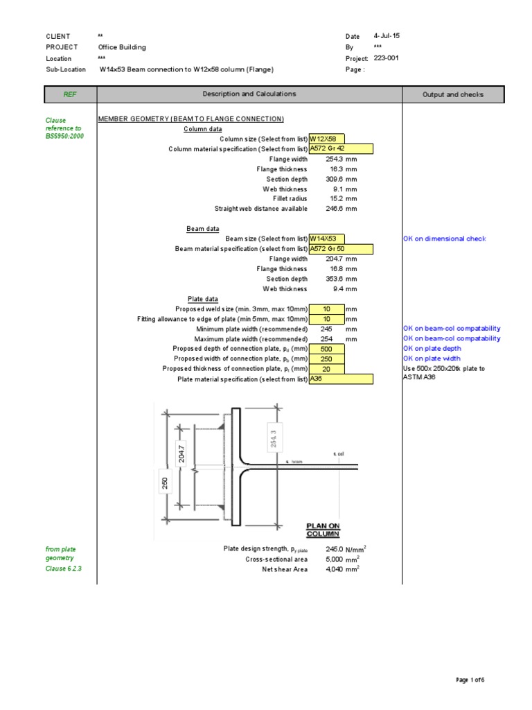 Beam Column Connection To BS5950 | PDF
