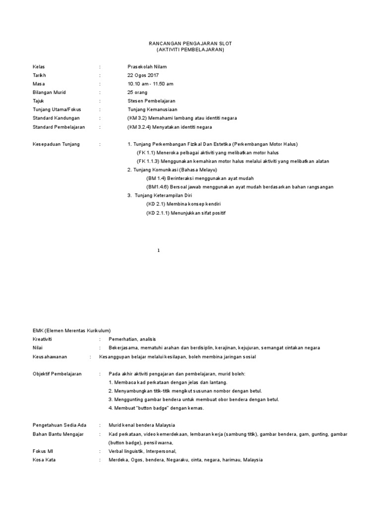 Rancangan Pengajaran Slot | PDF | Karier & Perkembangan