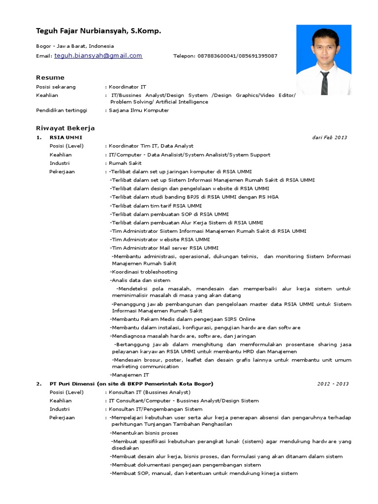 CV Teguh | PDF | Bisnis | Komputer