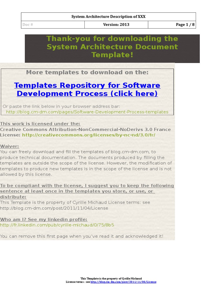 System Architecture Template | Download Free PDF | Component Based ...