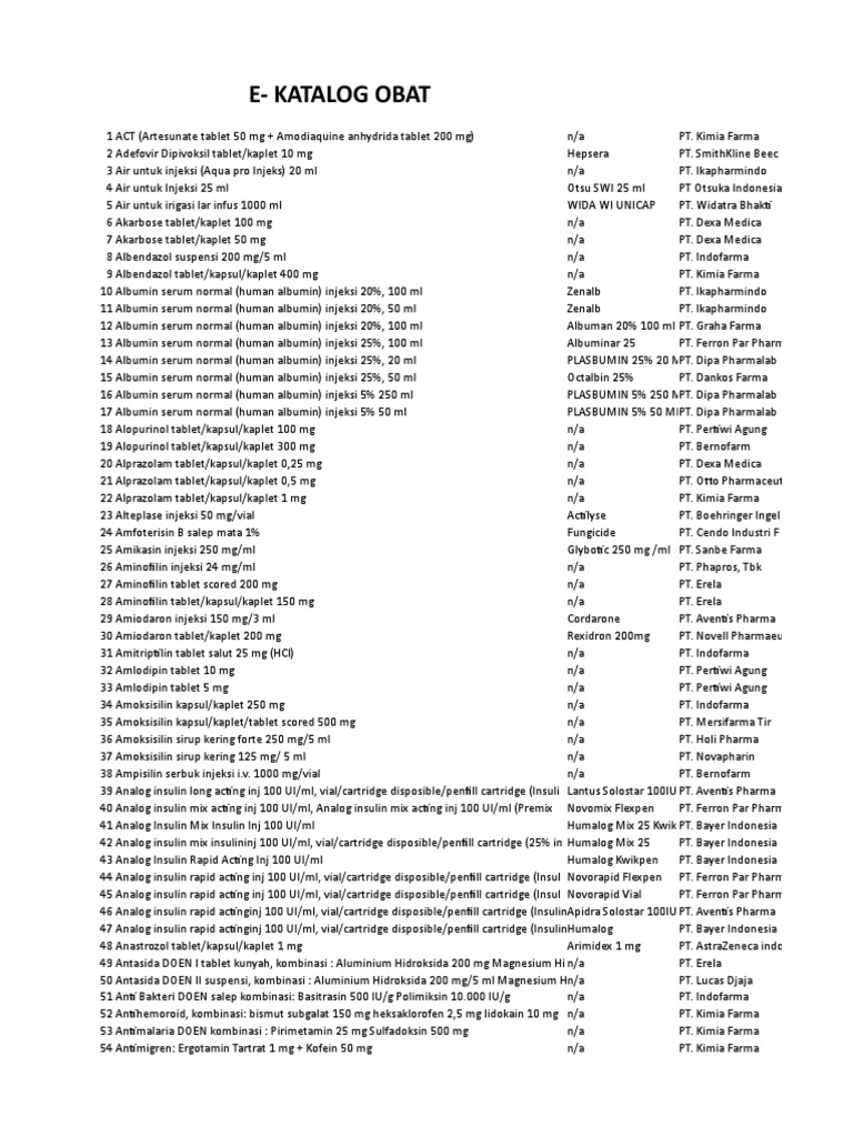 E Katalog Obat 2015 Pdf Pharmacology Organic Compounds
