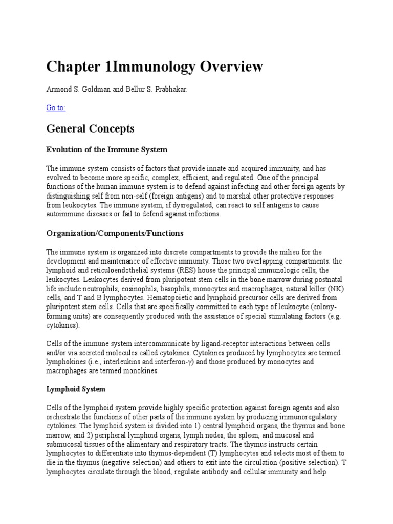 Chapter 1immunology Overview | PDF | Antibody | Immune System