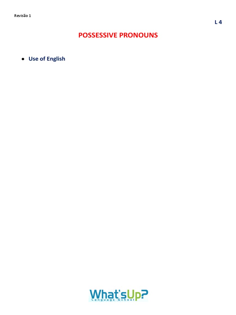 M2-L4 - Possessive Pronouns | PDF | Style (Fiction) | Semiotics
