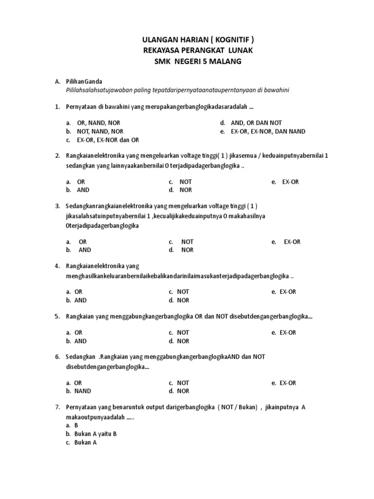 Soal Gerbang Logika | PDF