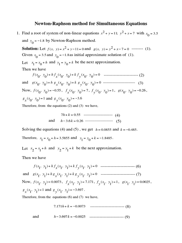 Newton Raphson Method for Non-linear Equations | Nonlinear System | Equations