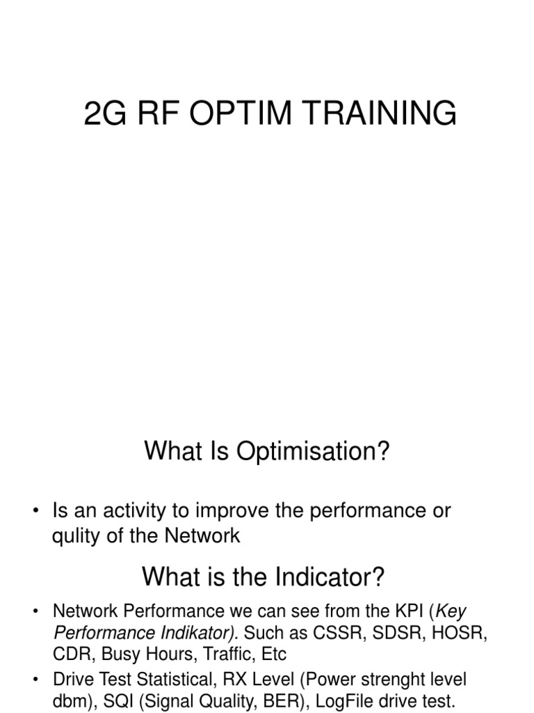 2g RF Optim Training | PDF | Antenna (Radio) | Mathematical Optimization