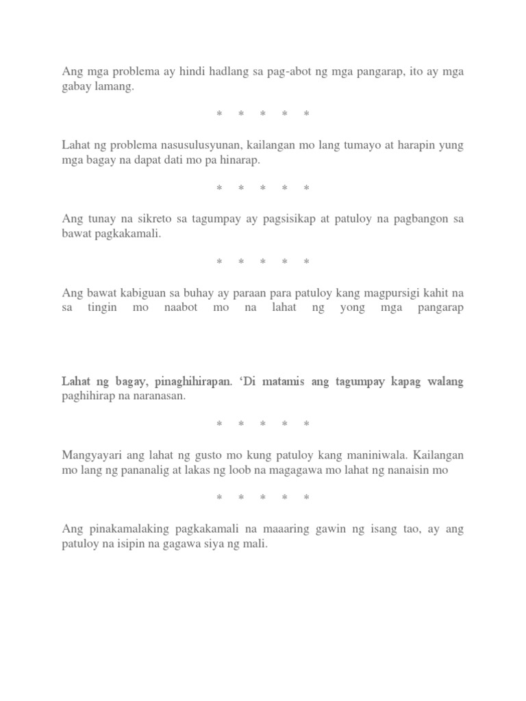 Tagalog Saying | PDF