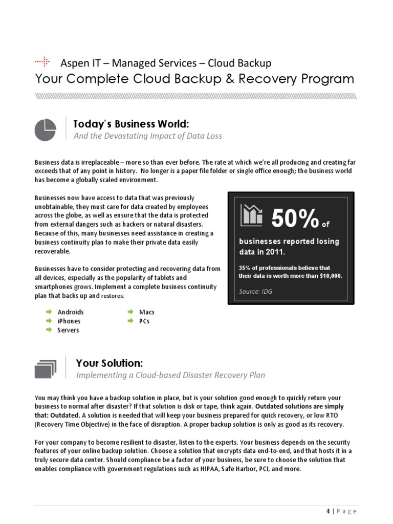 Cloud Backup Proposal | PDF | Backup | Mobile Device