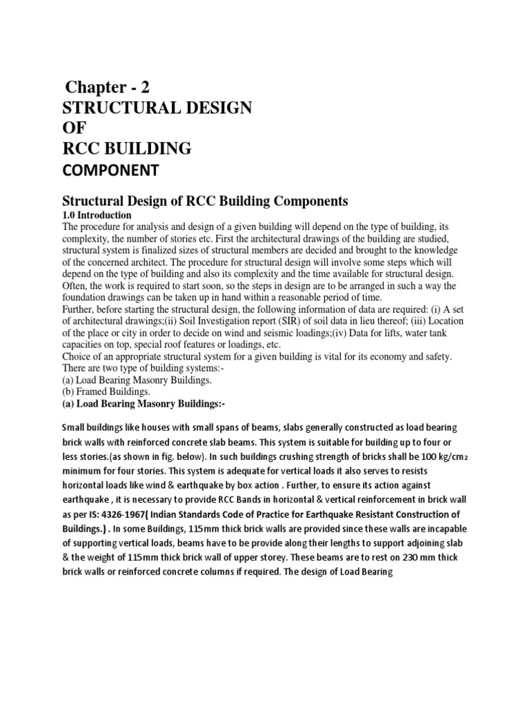 Structural Design of RCC Building Components | PDF | Reinforced ...