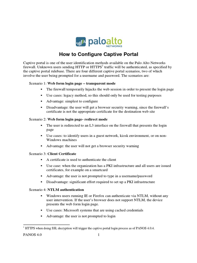 Configure Captive Portal on PANOS 4.0 | PDF | Http Cookie | Public Key ...