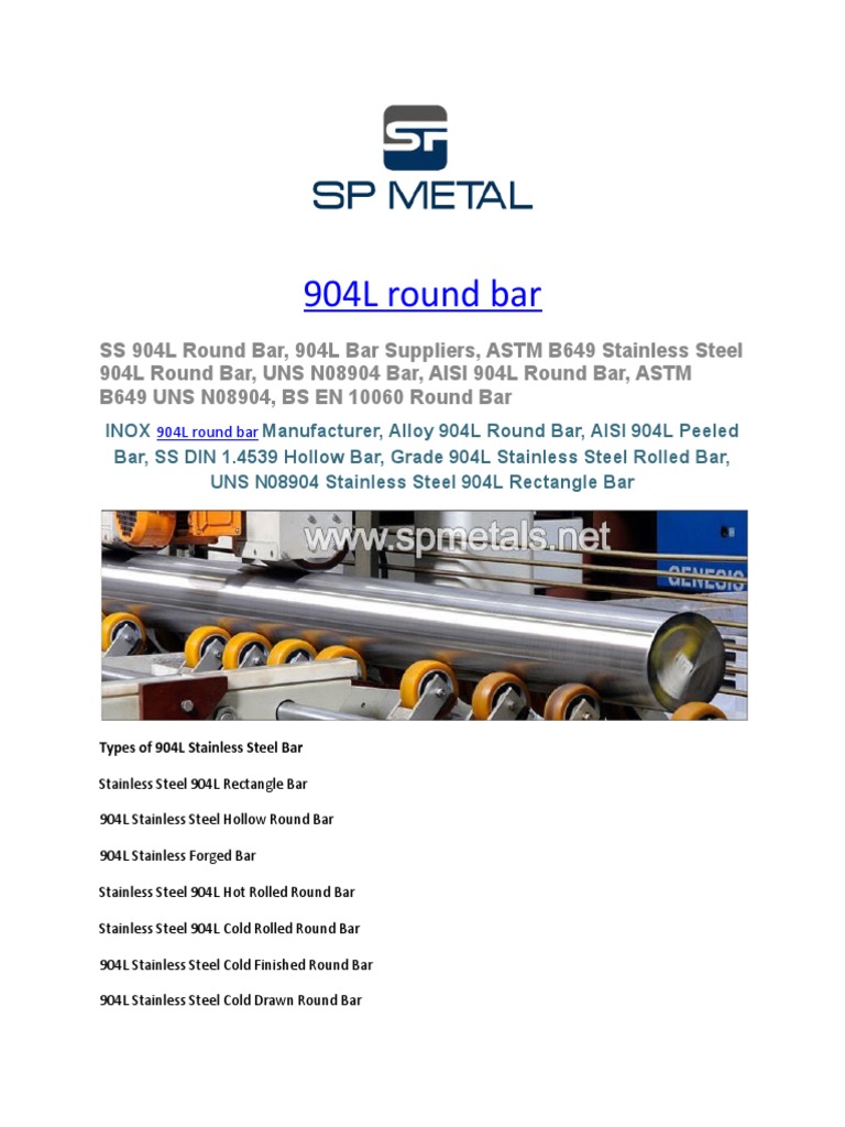 904L Round Bar | PDF | Stainless Steel | Steel