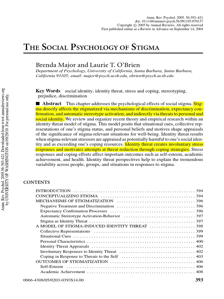 Social Stigma | PDF | Social Stigma | Stereotypes