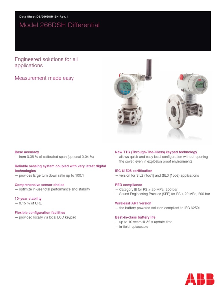 ABB - Pressure Transmitter - 266DSH-EN - I | PDF | Telecommunication ...
