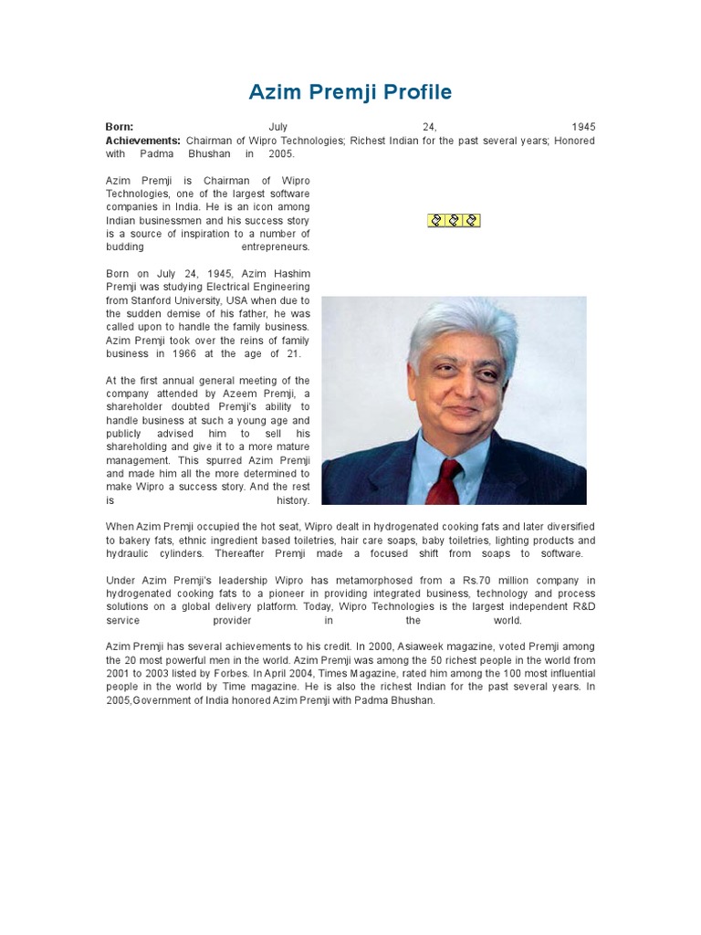 Azim Premji Profile | PDF