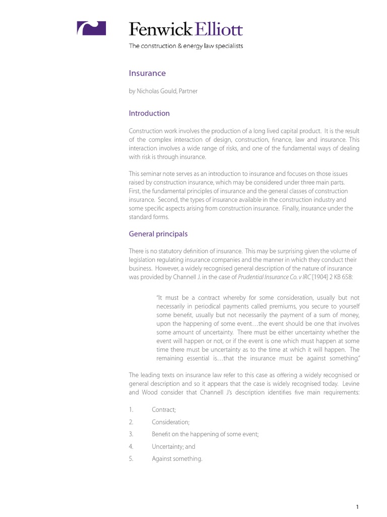 Construction - Insurance PDF | PDF