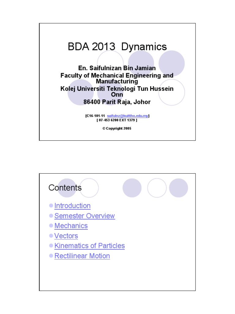 Chapter 1 Kinematics of A Particle | PDF | Acceleration | Force