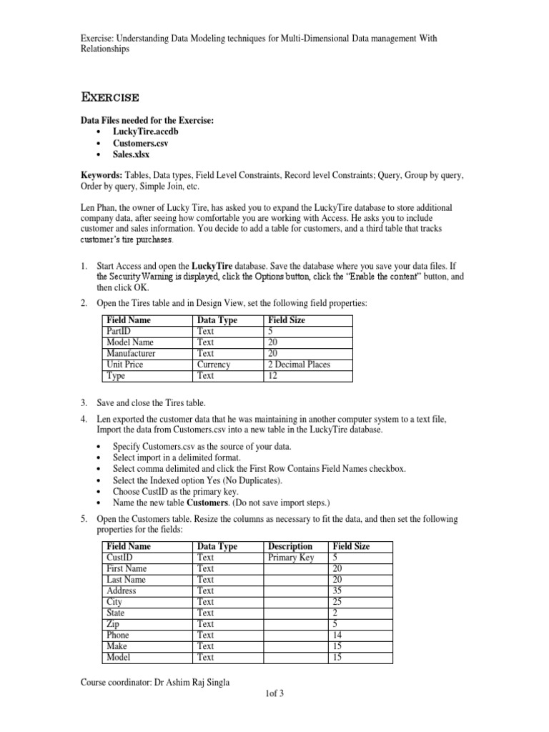 Exercise 01 | PDF | Comma Separated Values | Databases