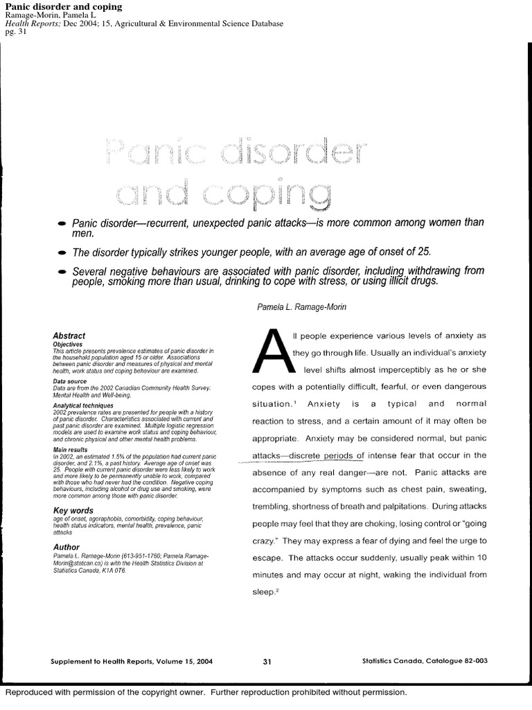 Panic Disorder | PDF