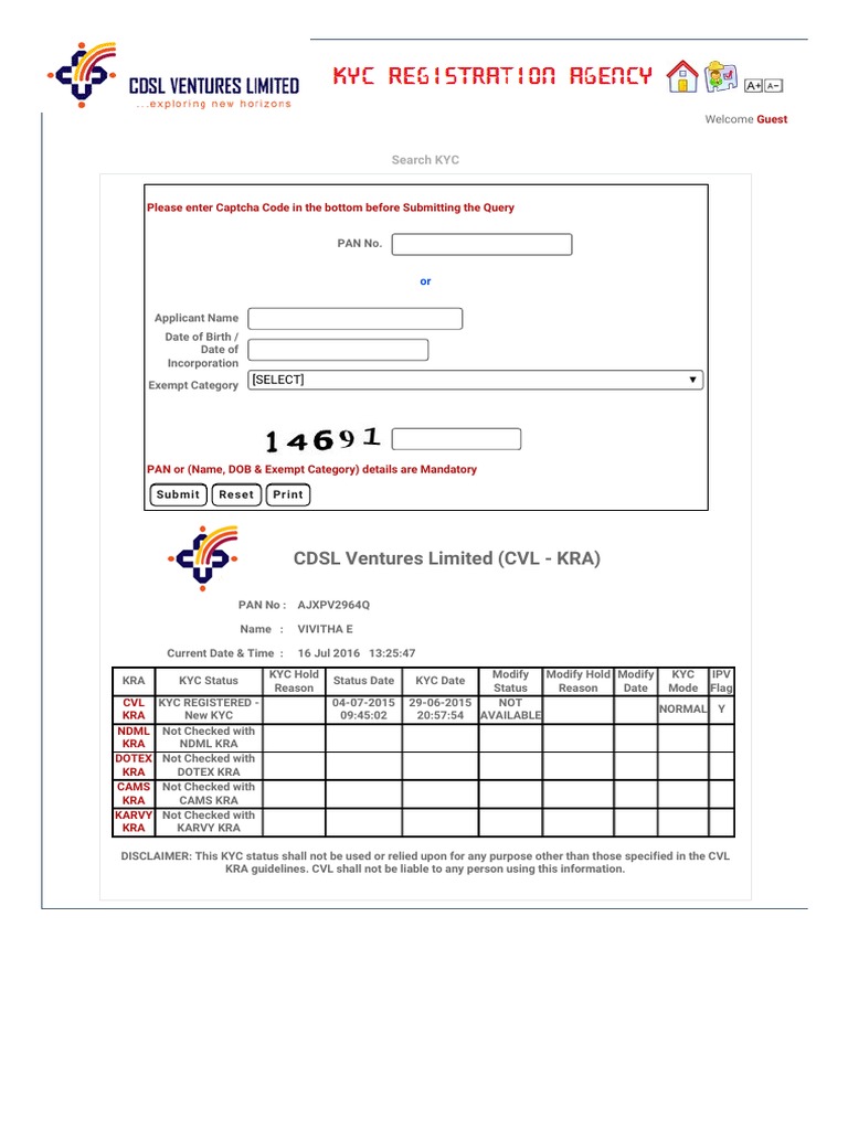 KYC - © Copyright 2011. All Rights Reserved With CDSL Ventures Limited ...